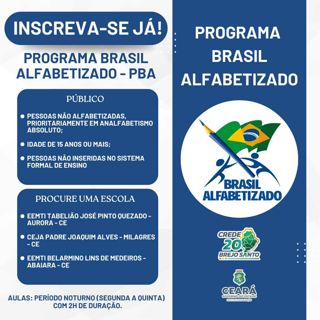 Programa Brasil Alfabetizado - PBA - Coordenadoria Regional de ...